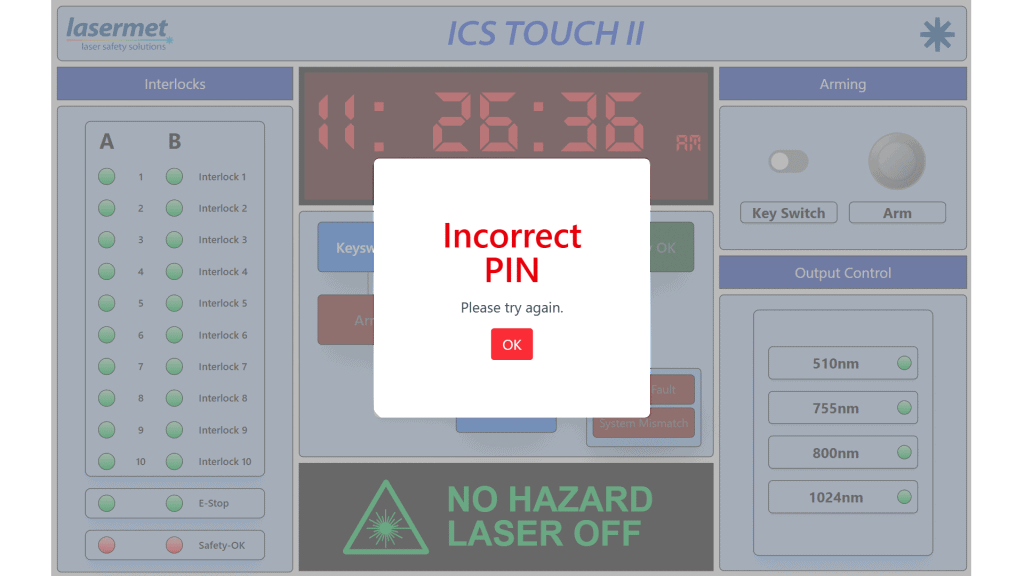 ICS-TOUCH II Interlock Controller - Lasermet USA