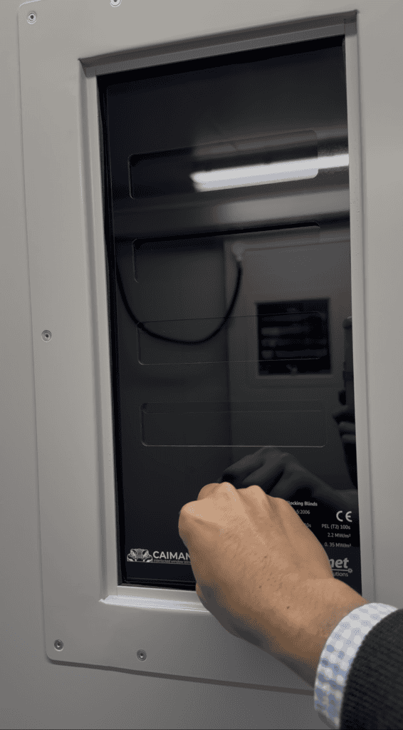 Caiman Interlocked Window Blinds - Lasermet Laser Safety