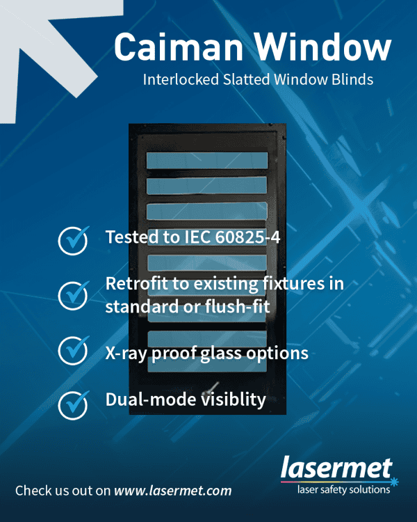 Caiman Interlocked Window Blinds - Lasermet Laser Safety